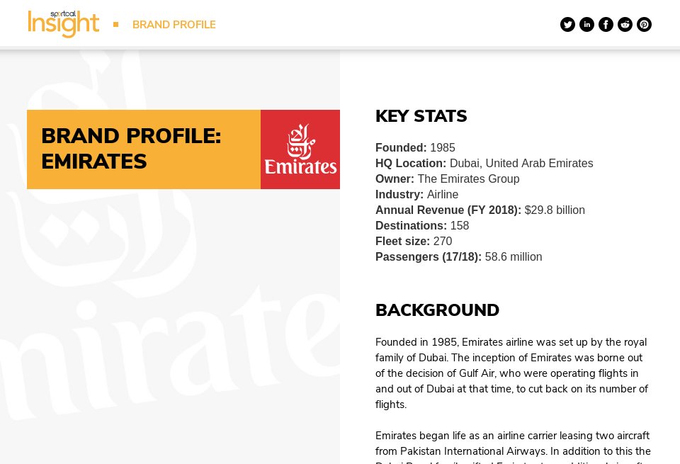 Brand profile: Emirates - Sportcal Insight Magazine | Sample issue ...